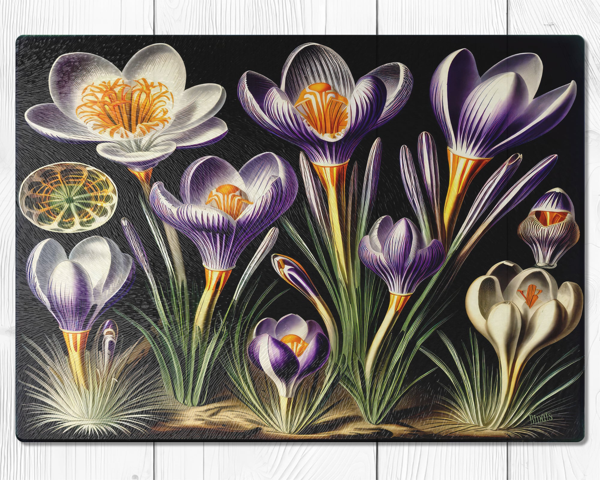 Glass Cutting Board - Crocuses 1 – Binais